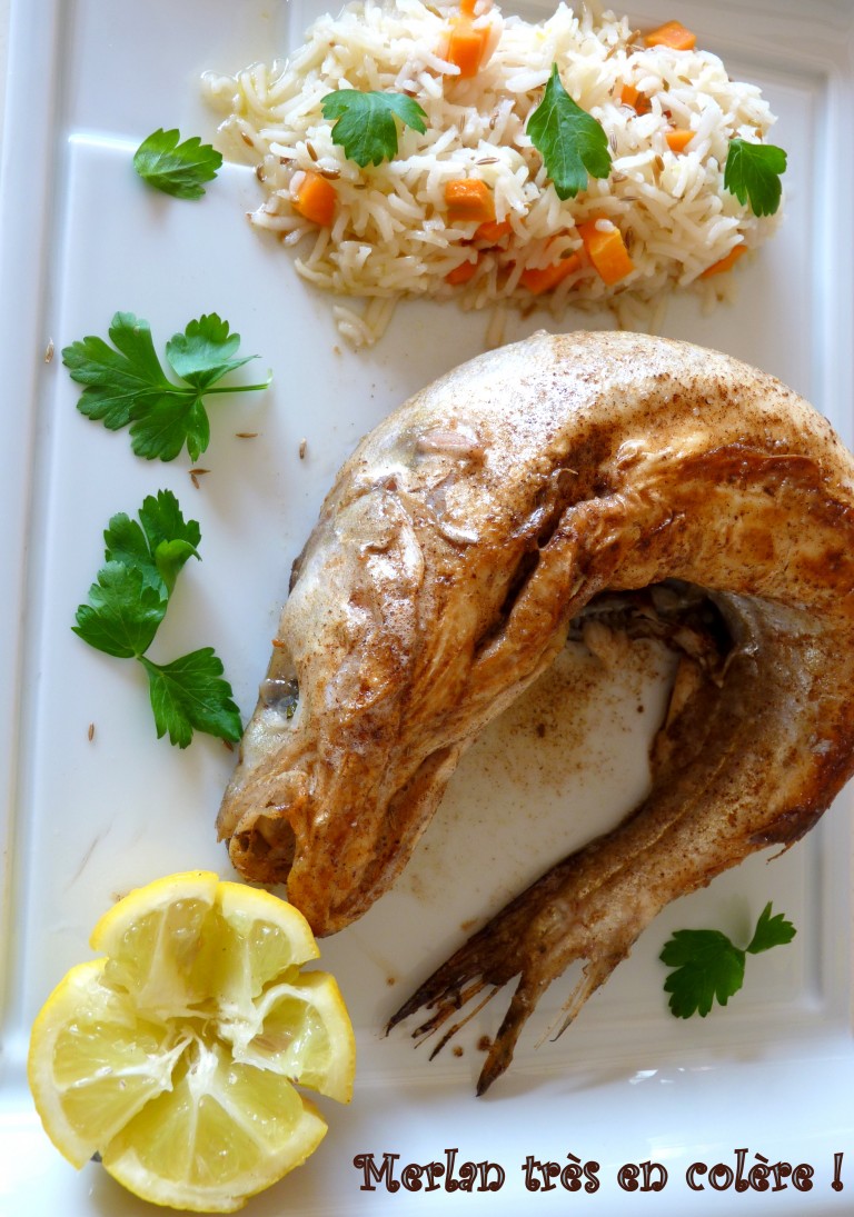 Merlan en colère et riz au cumin - Une cuillerée pour papa