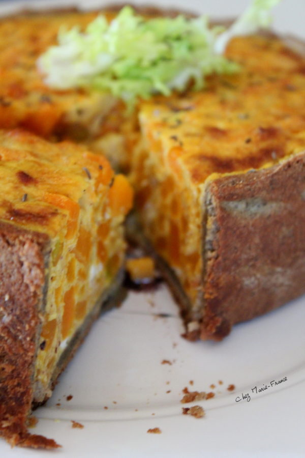 Tourte au potiron Gris de Vendée pâte brisée farine de blé noir